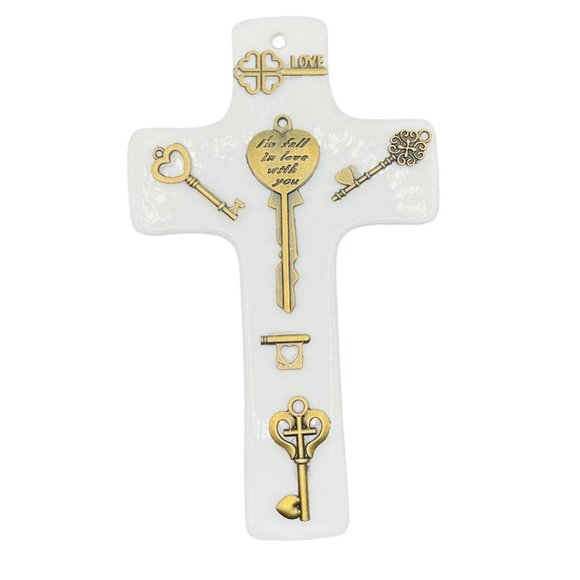 Artisan Crafted | Accents | Artisan Crafted Hanging Ceramic Cross With ...